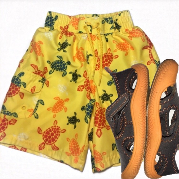 Koala Kids | Swim | Koala Kids Yellow Boys Turtle Bathing Suit Trunks ...